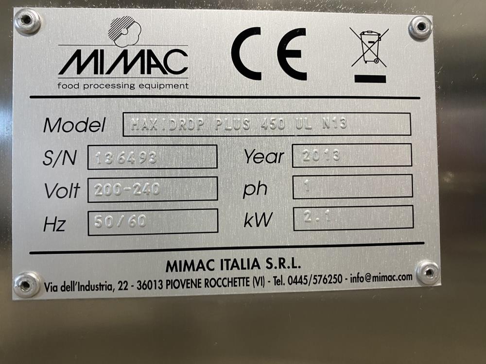 2013 Mimac Cookie Depositor/Sheet Pan Depositor