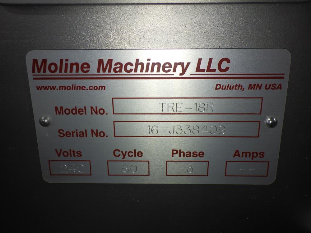 2016 Unused Moline 3-Roll Extruder w/ Chunker