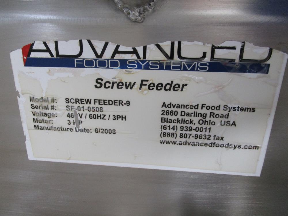 Advanced Food Systems SS Screw Feeder
