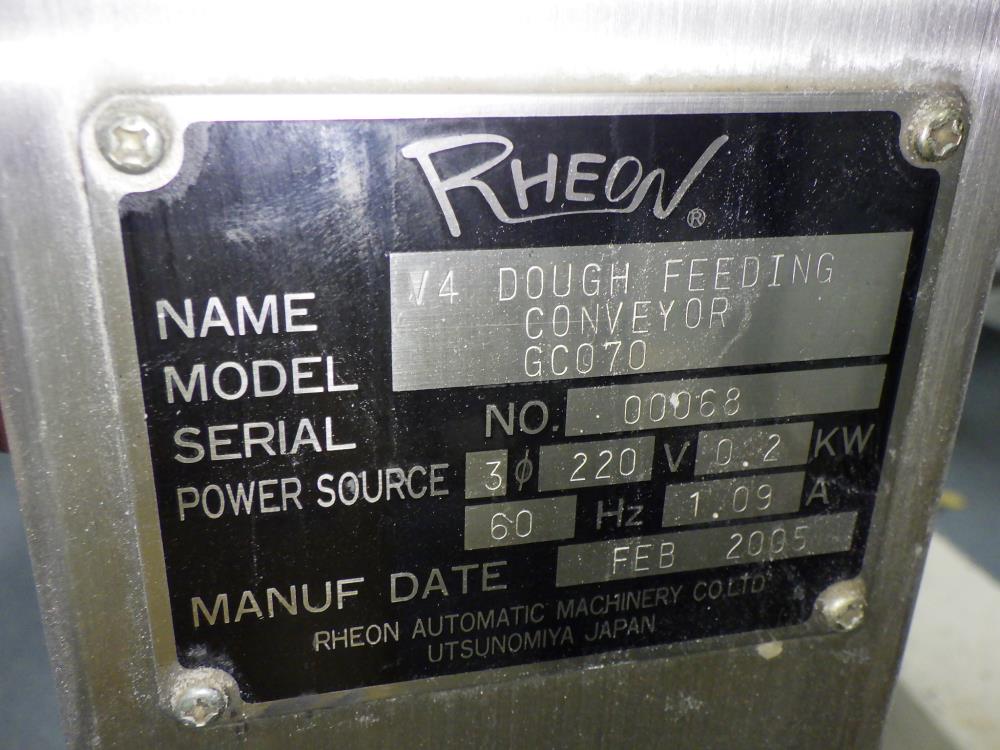 Rheon CWC Dough Feeder with SWC Cross Auction Roller