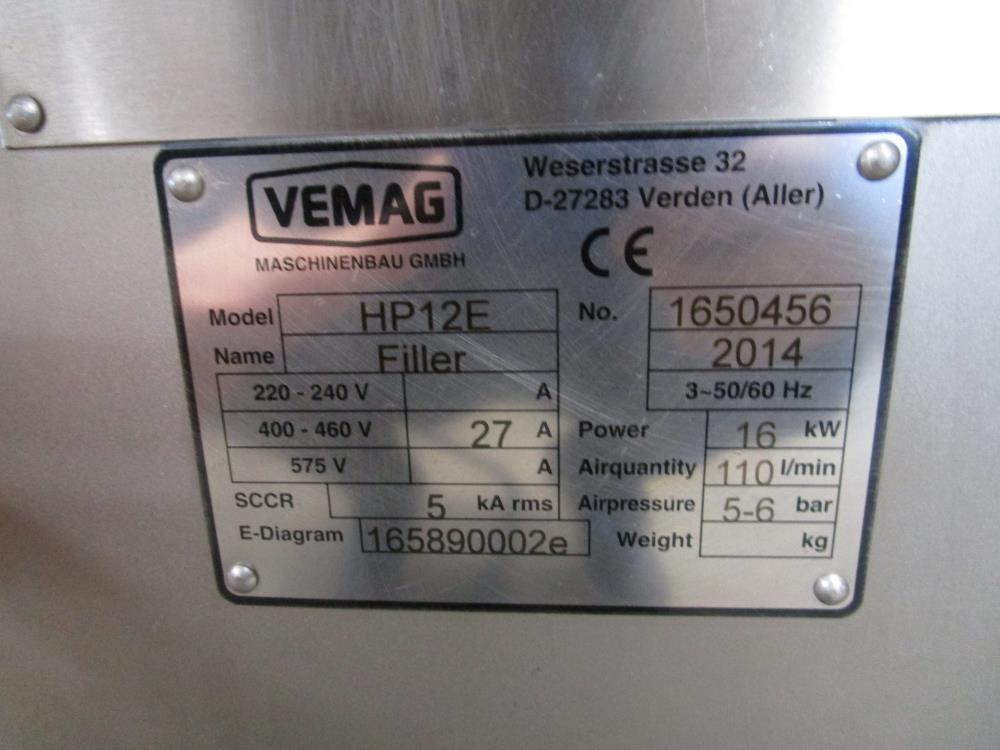 Reiser Vemag Robot HP-12E Vacuum Filler with Dough Cutoff