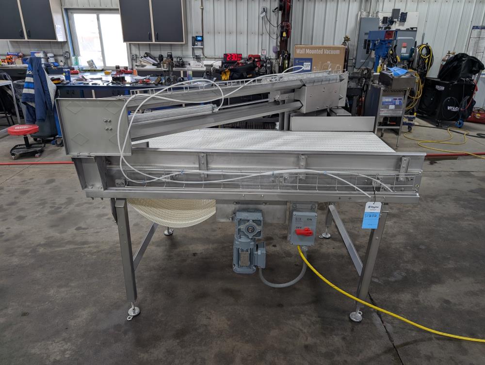 Belt Conveyor with Side Reject – 72" x 32", Stainless Steel, Pneumatic Gate