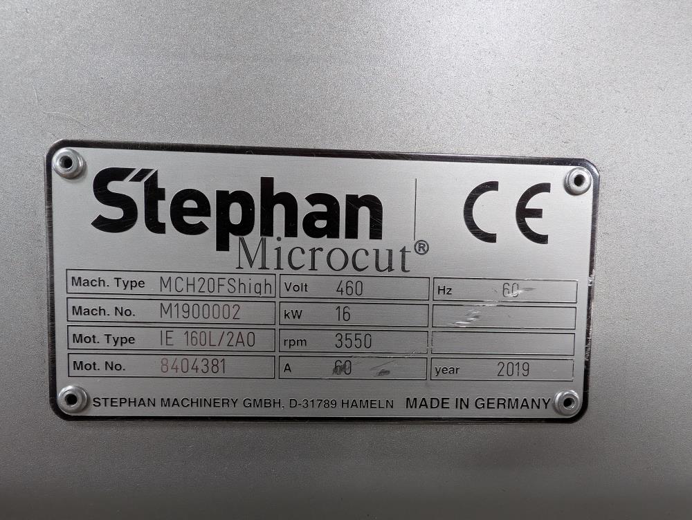 Used 2019 Stephan Microcut MCH 20 FS Cutter/Emulsifier – 1200–4500 kg/hr
