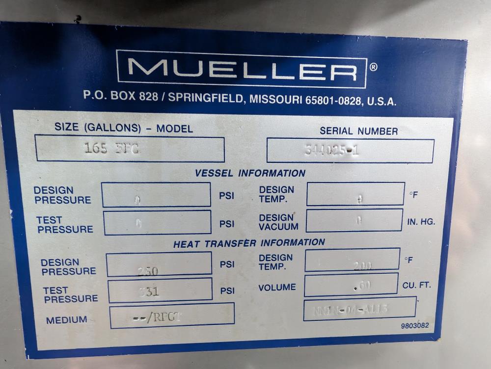 Mueller 4 Plate Falling Film Water Chiller with Condenser