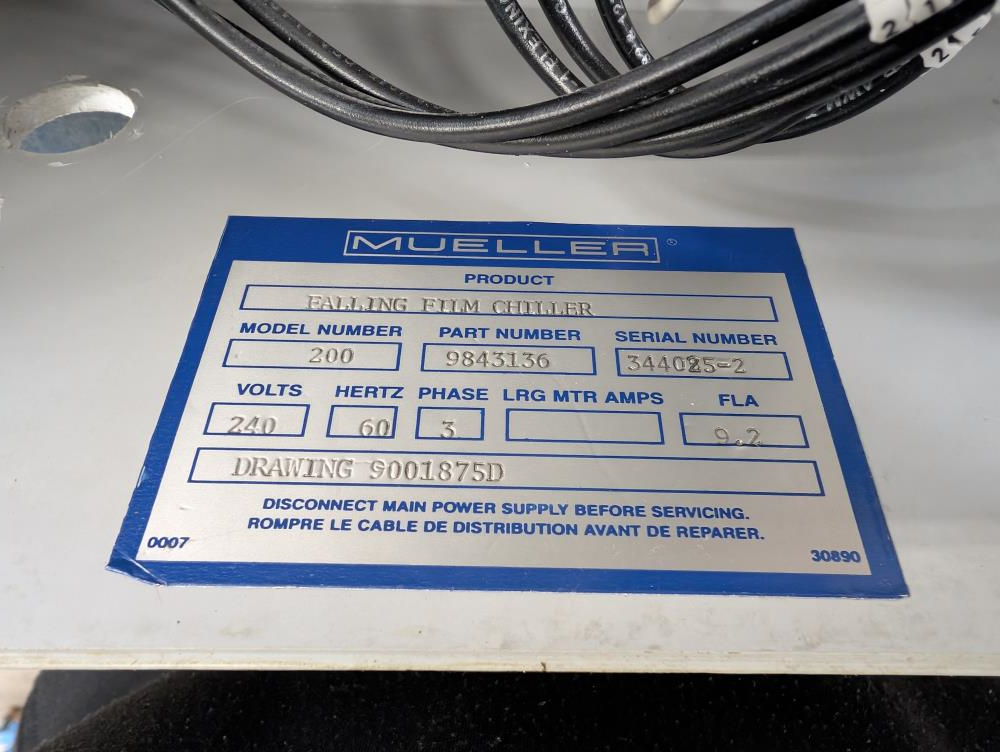 Mueller 4 Plate Falling Film Water Chiller with Condenser
