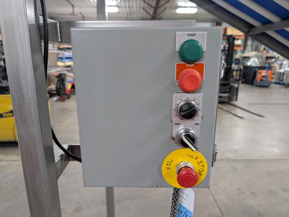 Used Incline Belt Conveyor – 120" Long, Variable Speed, Stainless Frame